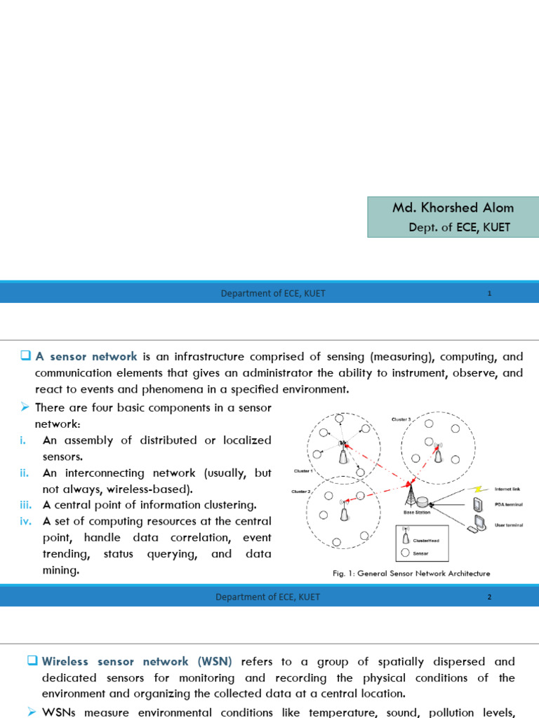 Introduction To BSN | PDF | Wireless Sensor Network | Computer Engineering