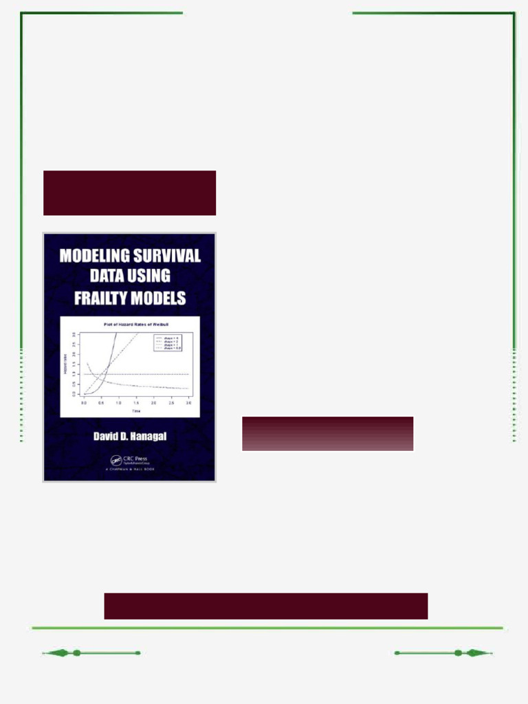 Modeling Survival Data Using Frailty Models 1st Edition David D ...