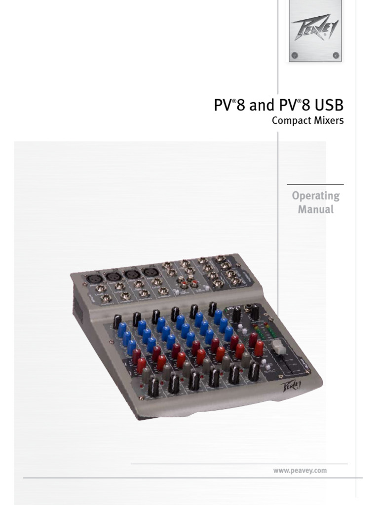 PV8 and PV8 USB Mixers Manual | PDF | Equalization (Audio) | Electrical ...