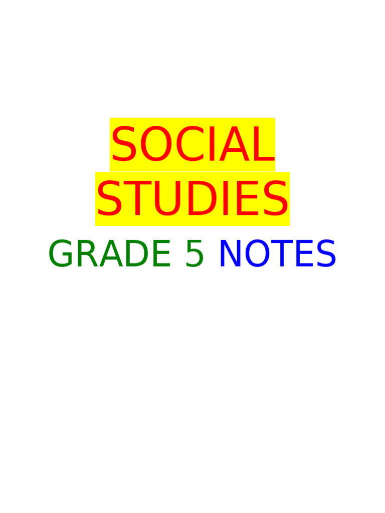 SOCIAL GRADE 5 NOTES (1) | PDF | Rain | Agriculture