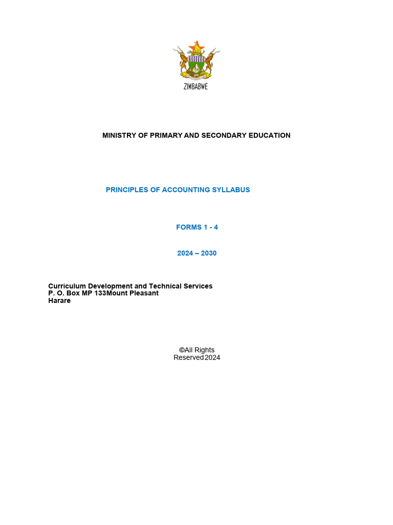 Principles of Accounting Syllabus F1-4 | PDF | Bookkeeping | Business ...