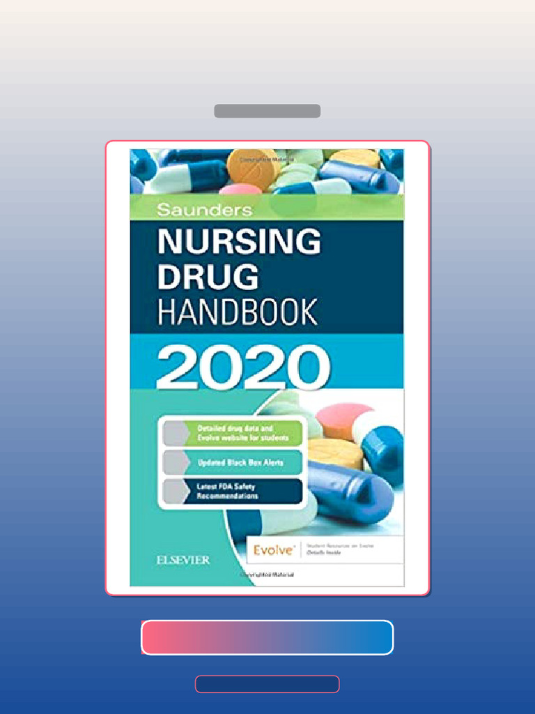 Saunders Nursing Drug Handbook 2020 1st Edition E-book Testbank ...