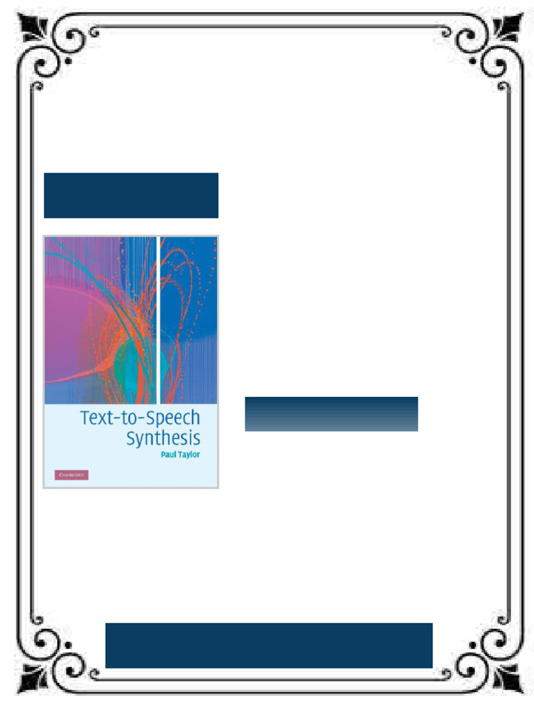 Text to speech synthesis 1st Edition Paul Taylor ebook online full ...