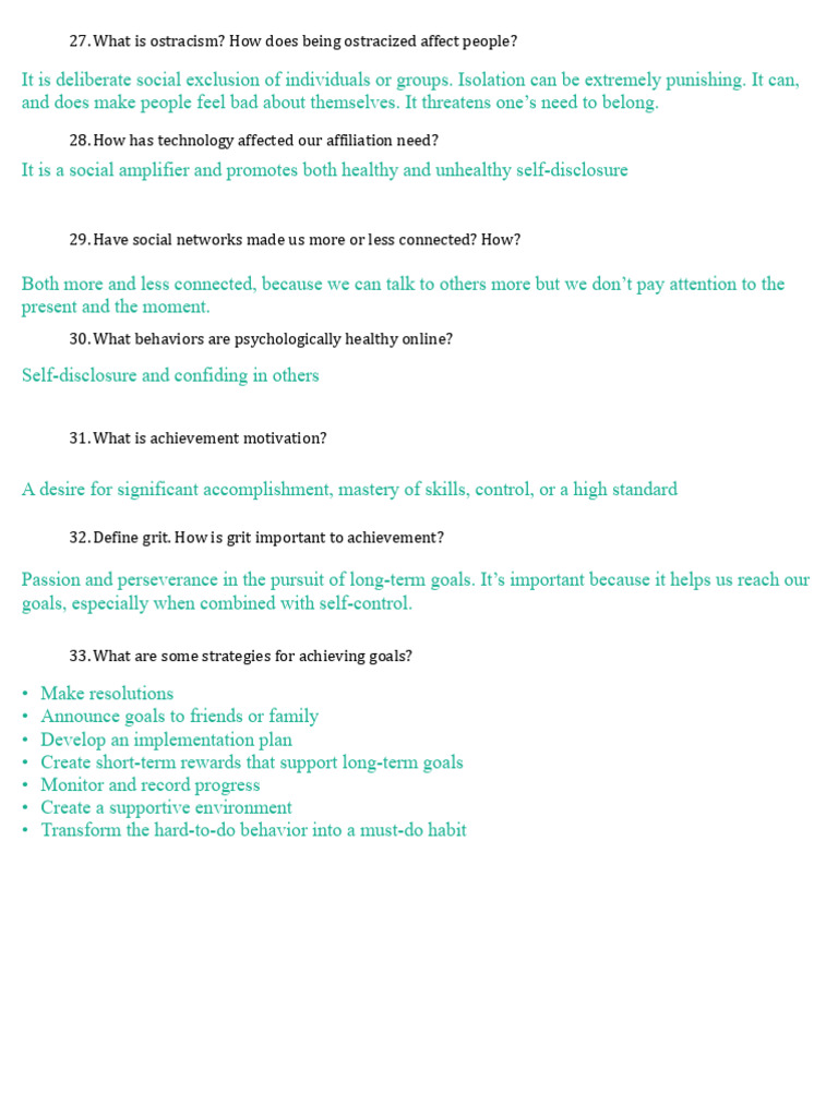 MotivationandEmotionsGuidedNotes--5 & 6 | PDF | Emotions | Goal