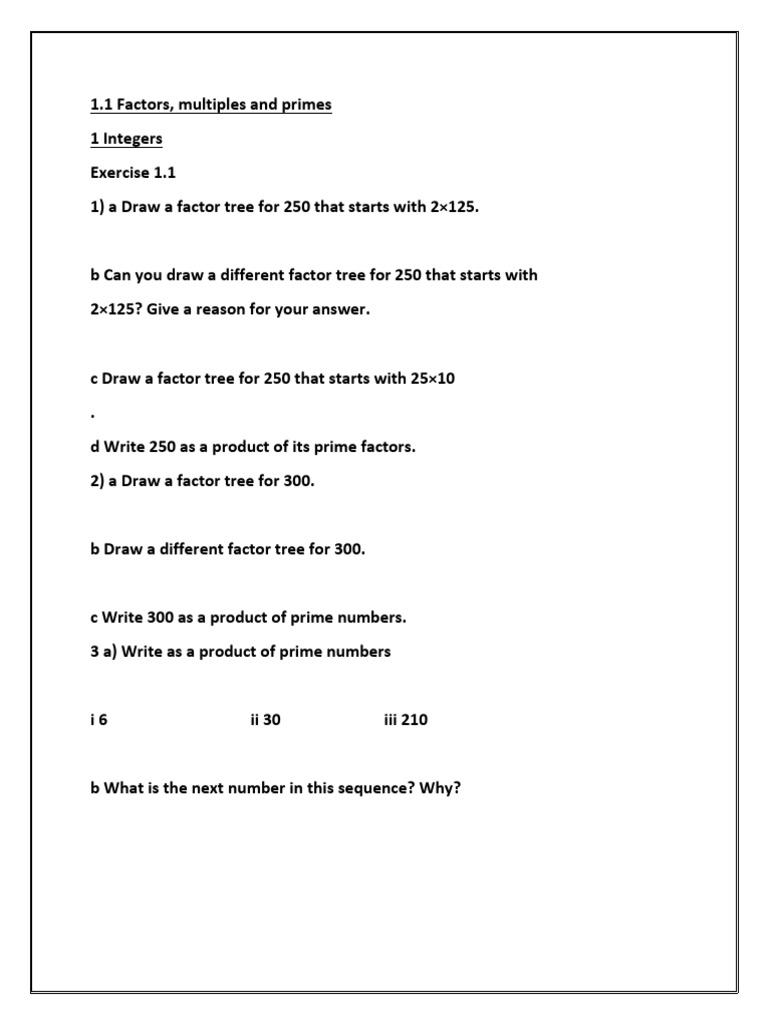 Sheet Math Chpter 1 | PDF | Multiplication | Numbers