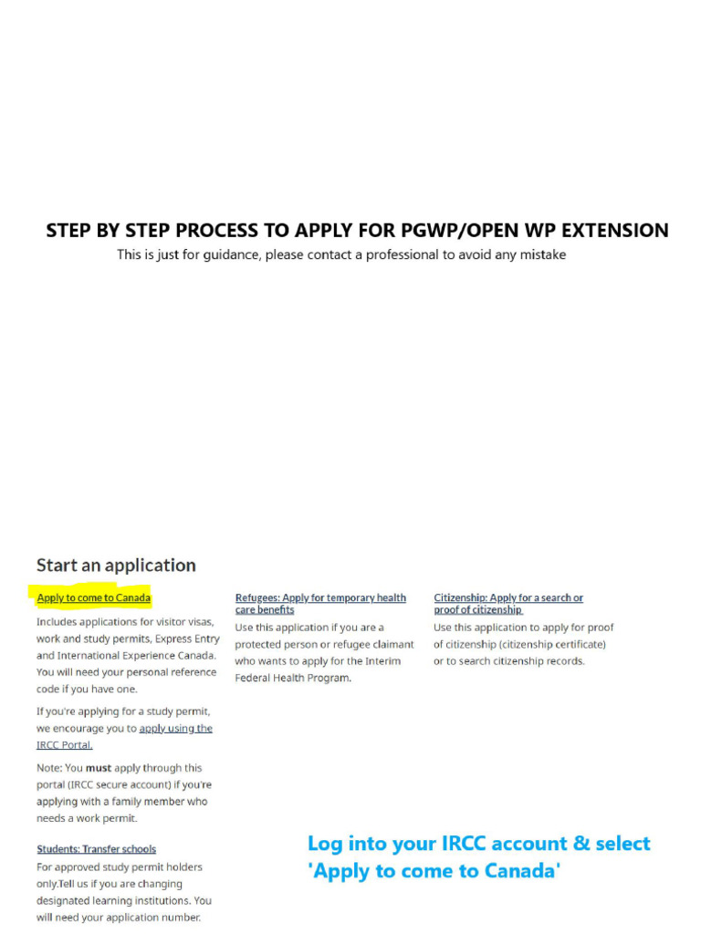 Work Permit Extension (PGWP) Process | PDF