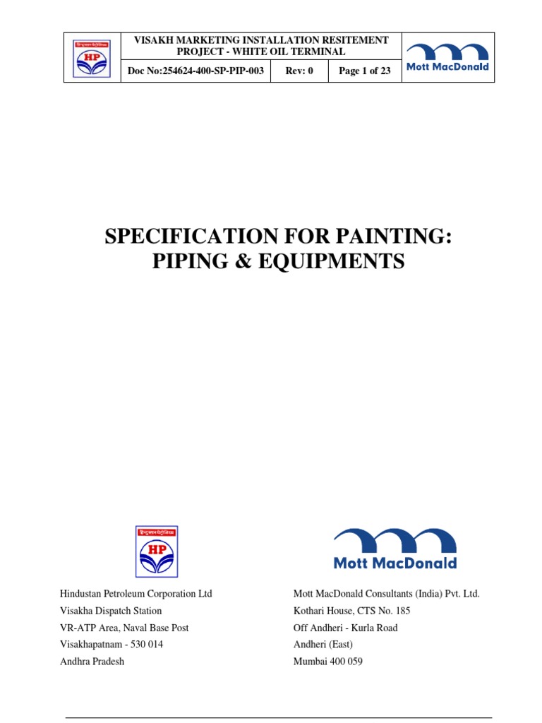 Painting Specification | PDF | Paint | Specification (Technical Standard)