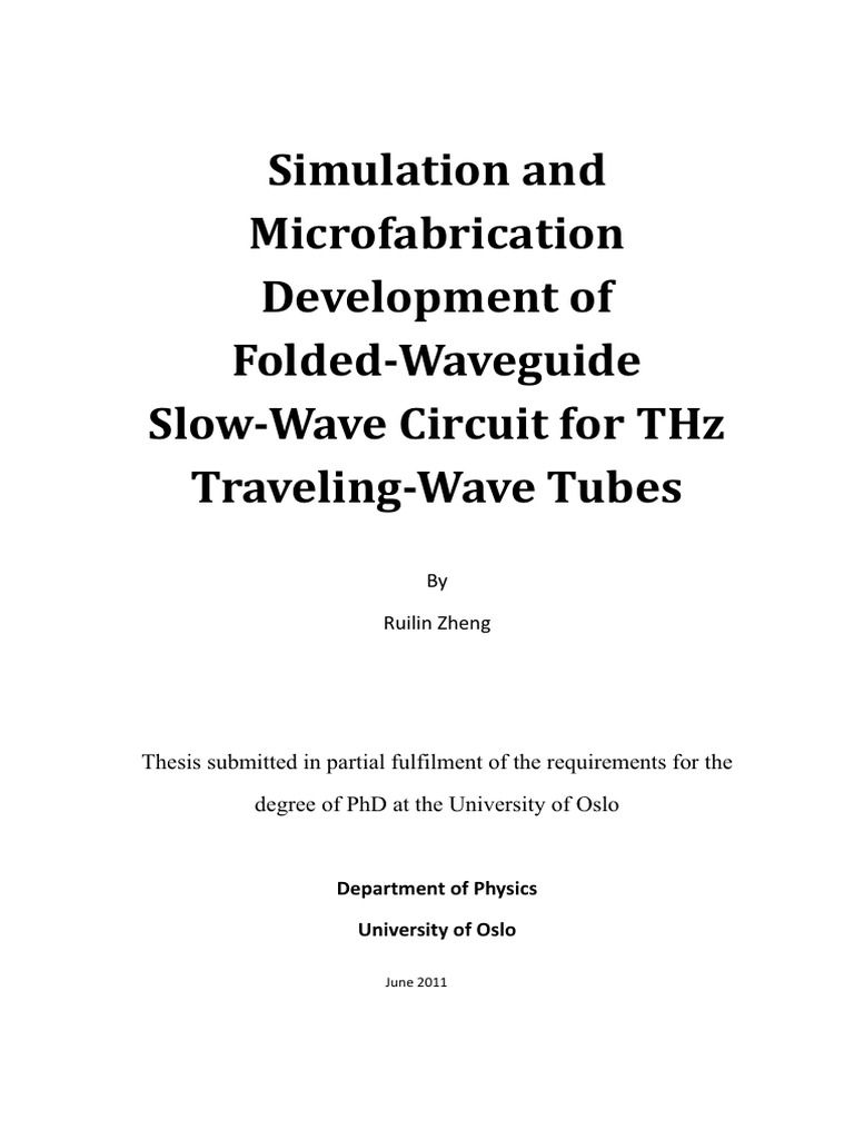 Folded-Waveguide Circuit for THz Tubes | PDF | Terahertz Radiation ...