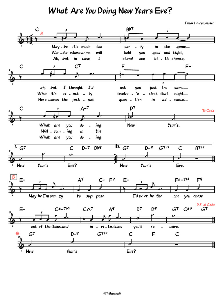 Frank Loesser's New Year's Eve Song | PDF