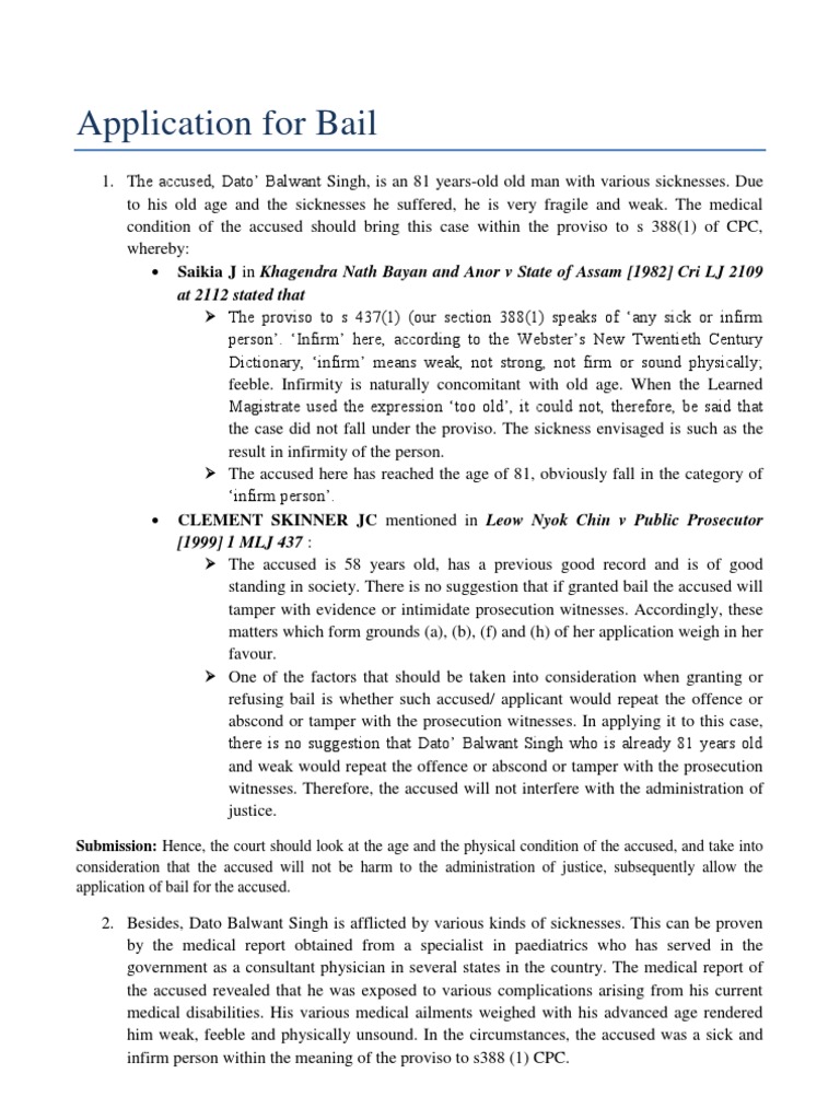 Application for Bail | Bail | Criminal Procedure In South Africa