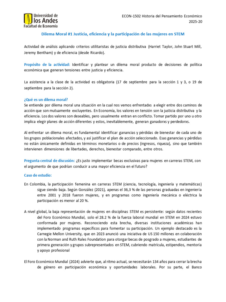 INSTRUCCIONES Actividad Dilema Moral 1 - Ricardo, Taylor y Stuart Mill ...