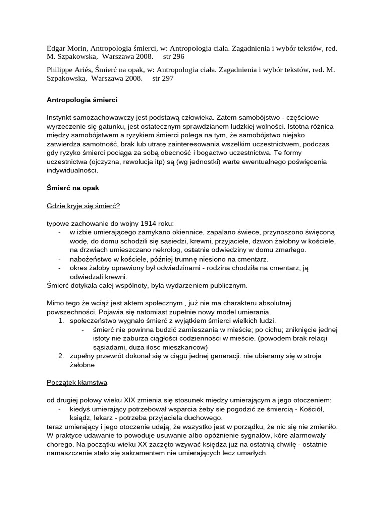 Smierc. Notatka | PDF