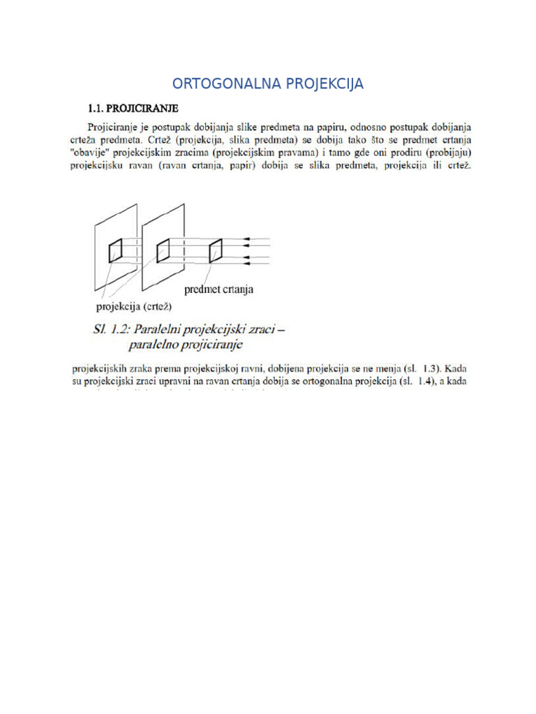ORTOGONALNA PROJEKCIJA | PDF