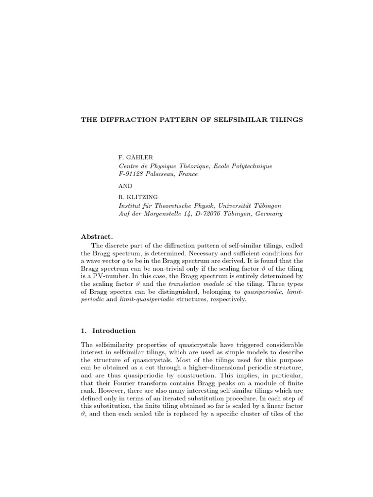 diffraction_pattern_aperiodic | PDF | Basis (Linear Algebra ...