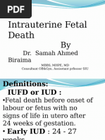 Intrauterine Fetal Death Overview | PDF | Childbirth | Fetus
