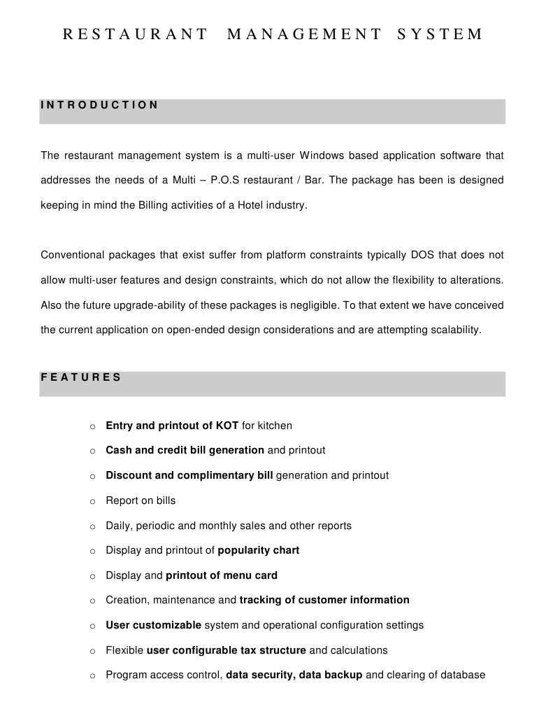 Restaurant Management System | PDF | Graphical User Interfaces ...