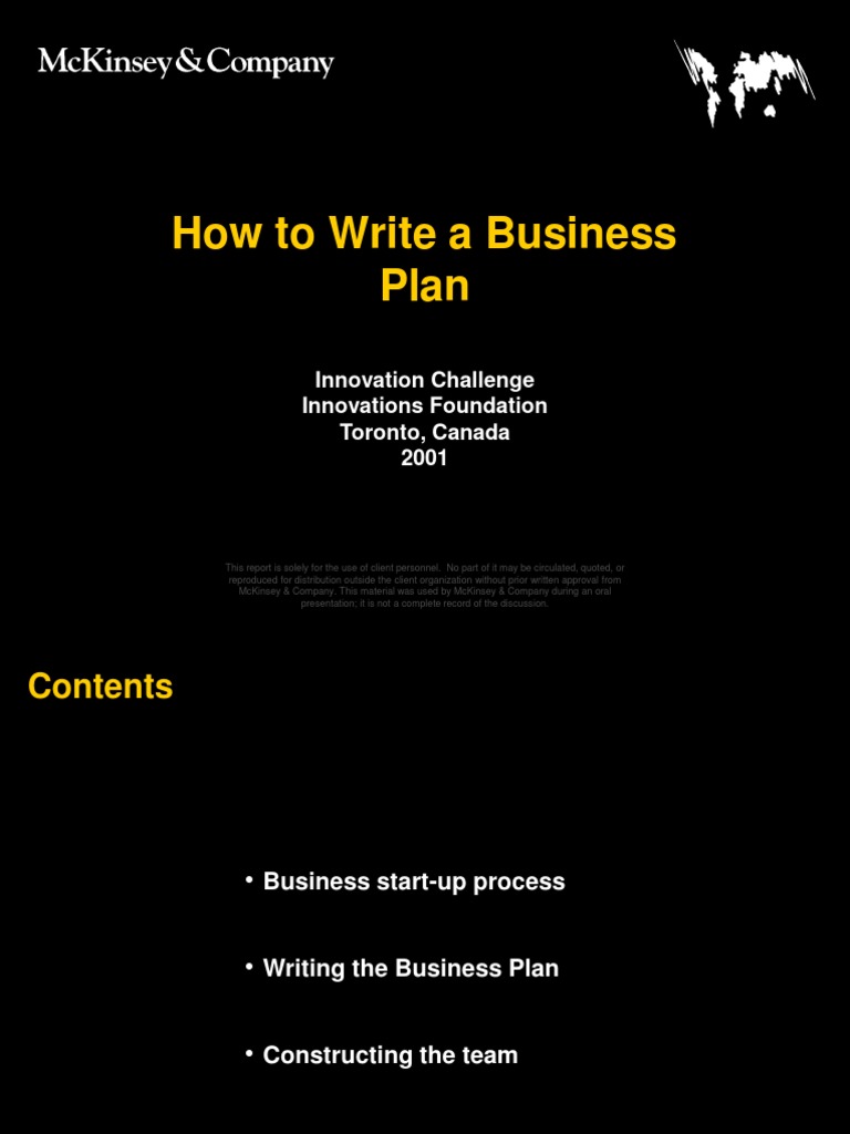McKinsey Revised Business Plan | PDF | Business Plan | Startup Company