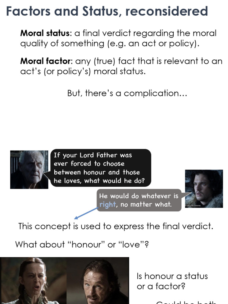 Moral Status and Factors Explained | PDF
