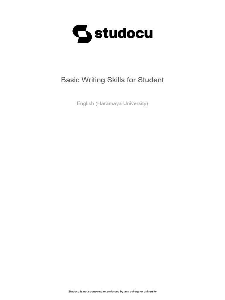 Basic Writing Skills for Student | PDF | Verb | Subject (Grammar)