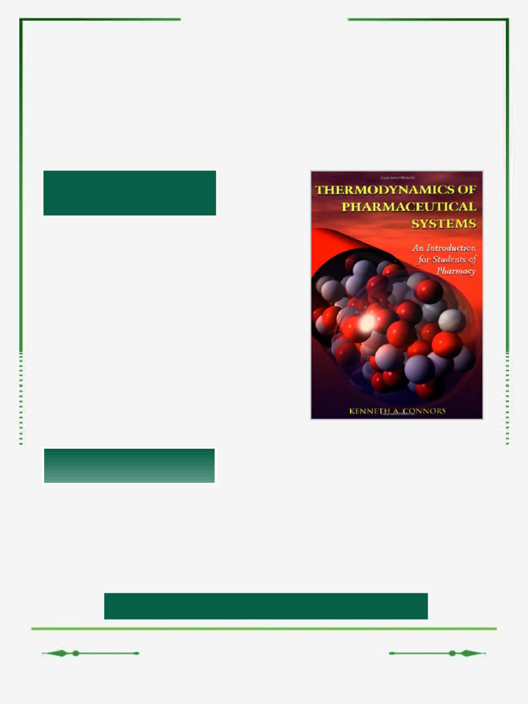Thermodynamics of pharmaceutical systems an introduction for students ...