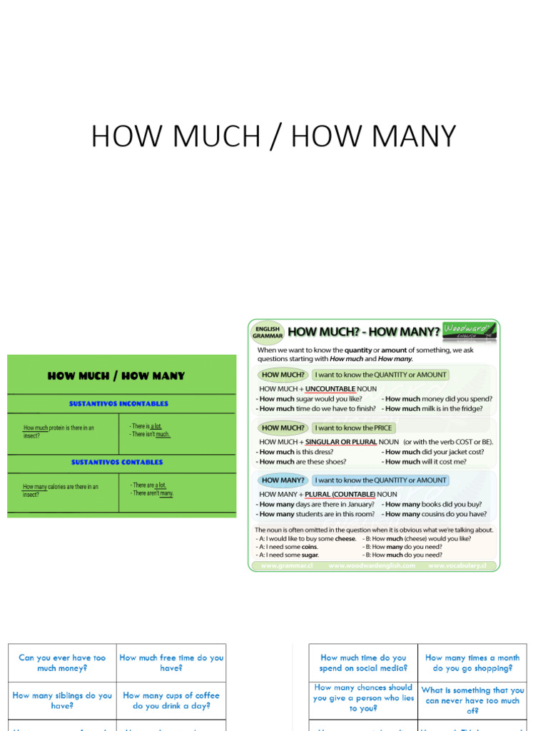 How Much - Many Grammar | PDF