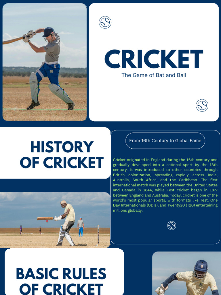 History and Rules of Cricket Game | PDF | Cricket | Bowling (Cricket)