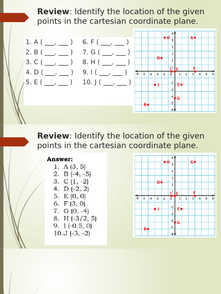 Cartesian Plane Points and Linear Equations | PDF | Cartesian ...