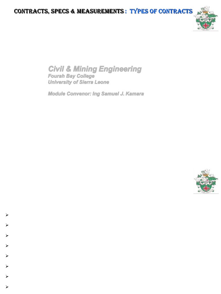 Lecture 3_Types of Contracts Employed in Eng Works_fin | PDF ...