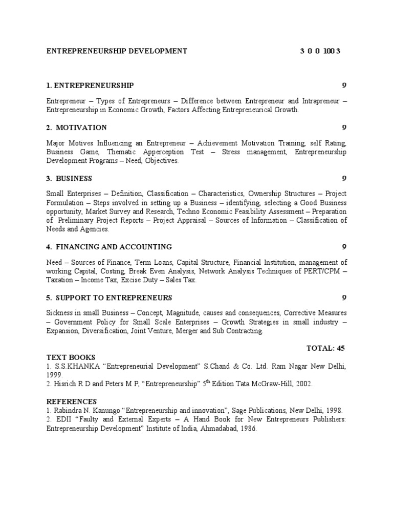 Entrepreneurship Development Overview | PDF | Business
