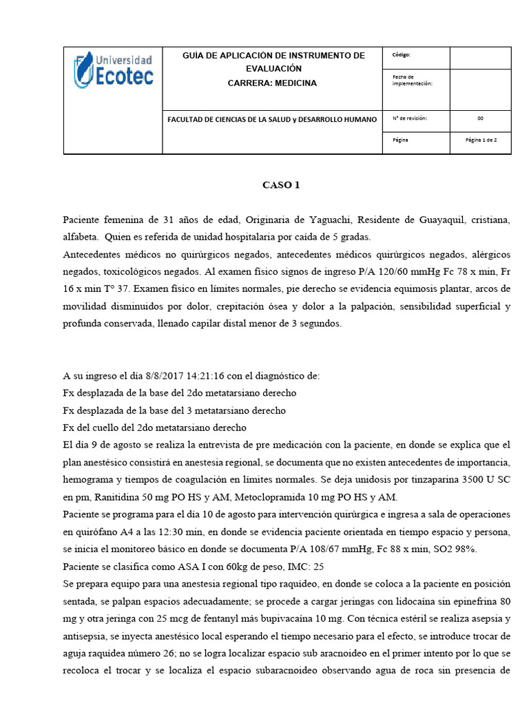 Caso Clínico 1 Profesionalizantes_251208_090351 | PDF | Choque ...