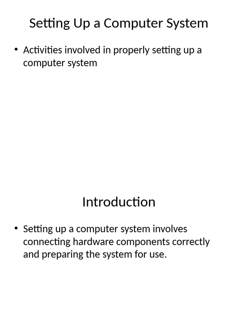 How to Set Up a Computer System | PDF