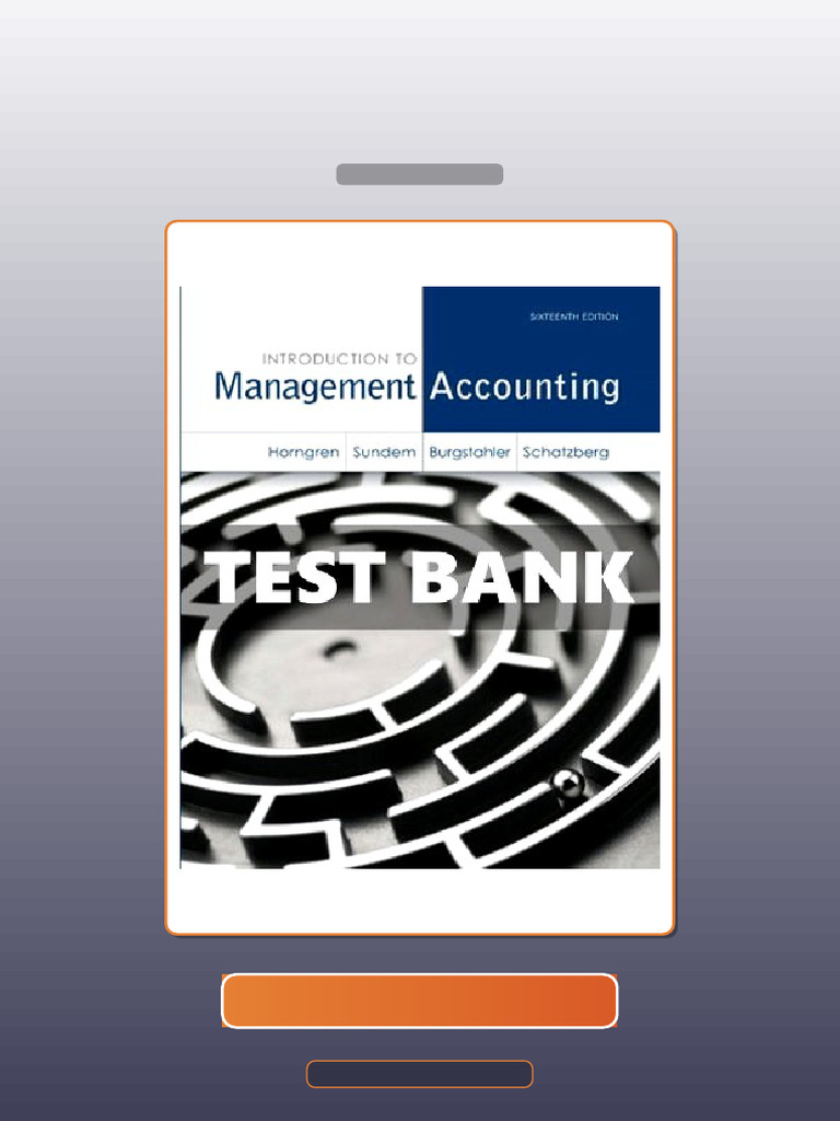 Introduction to Management Accounting 16th Edition Horngren E-book ...
