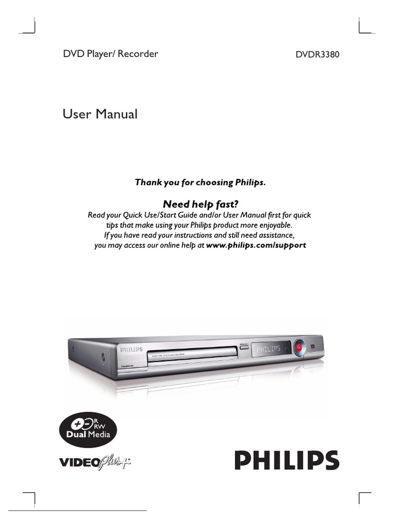 Philips - DVDR3380 | PDF | Cable Television | Dvd