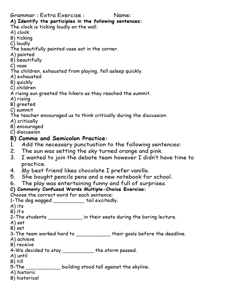 Extra Exercise. Grade 8 | PDF | Pollination | Bees