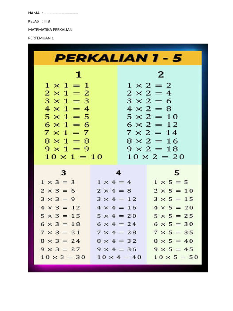 Soal Kelas 2 MTK Perkalian | PDF