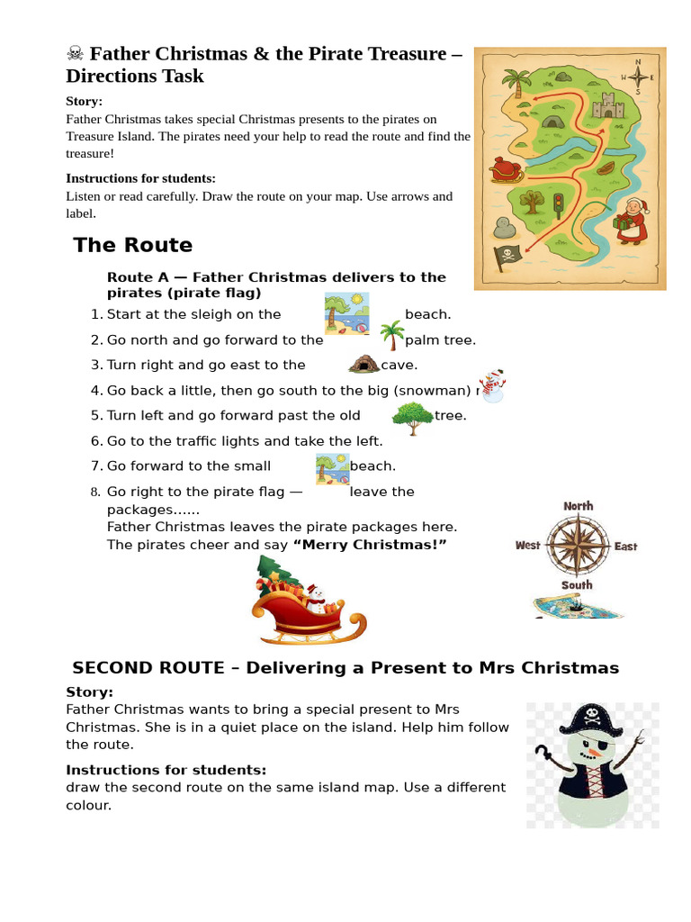 Giving Directions Kids Christmas Pirates | PDF