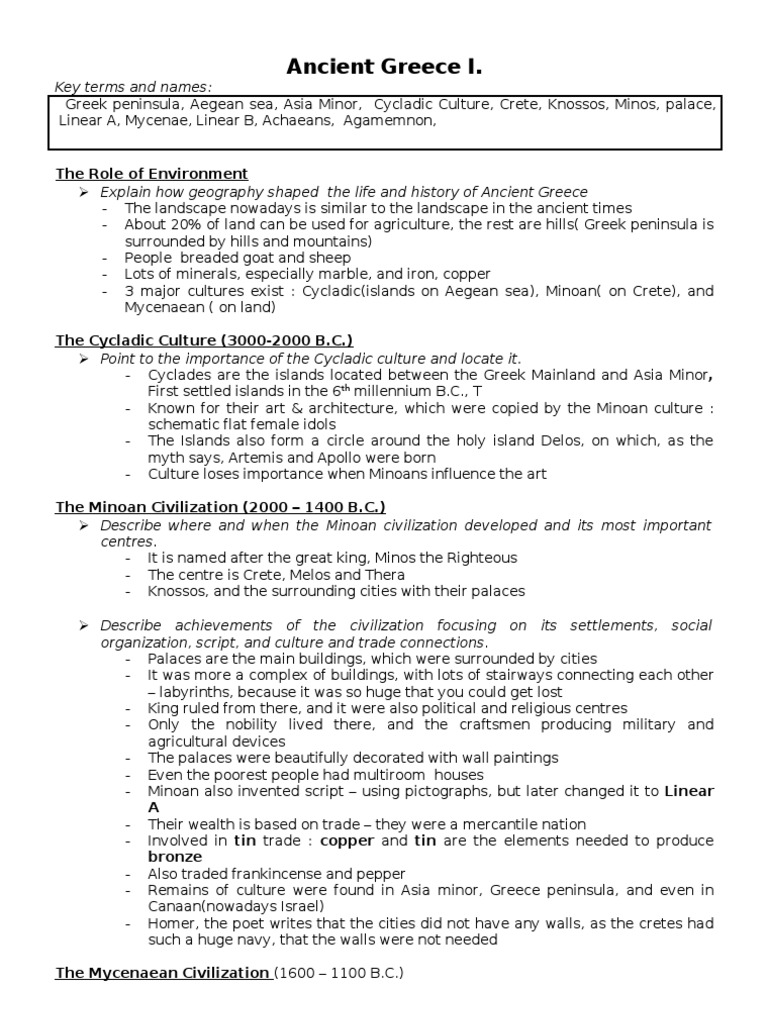 Civilization of Ancient Greece I | PDF | Mycenaean Greece | Crete