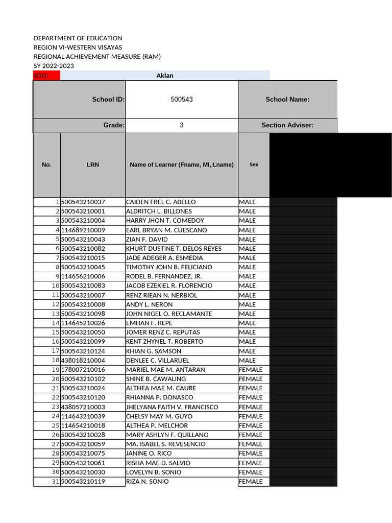 Class-Scoresheet Elementary v2.0 | PDF