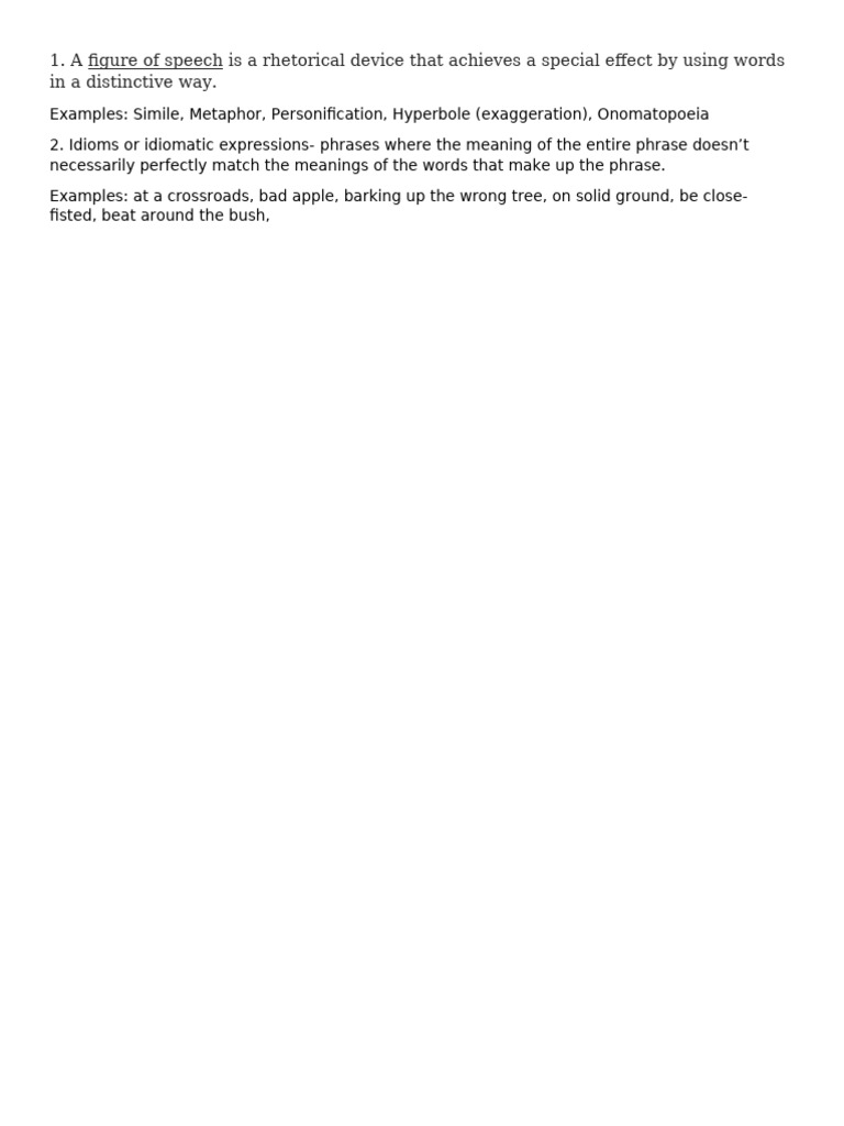 Idioms and Figures of Speech | PDF