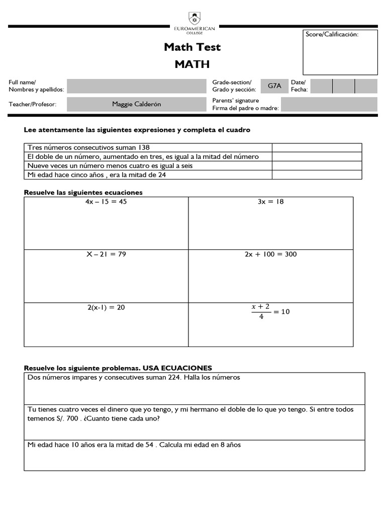 Examen G7A | PDF