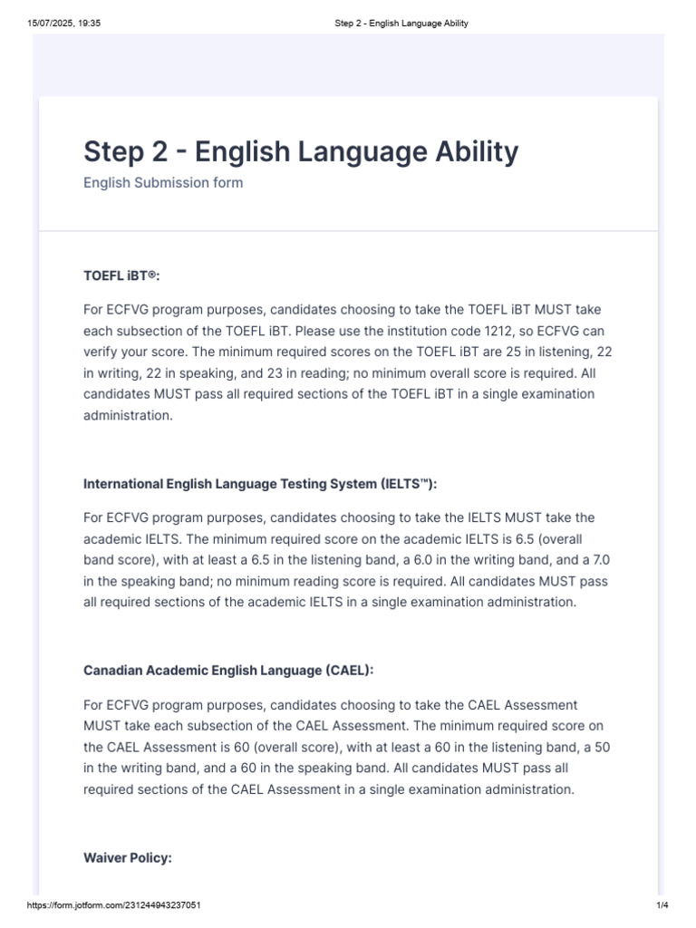 Step 2 - English Language Ability | PDF | International English ...