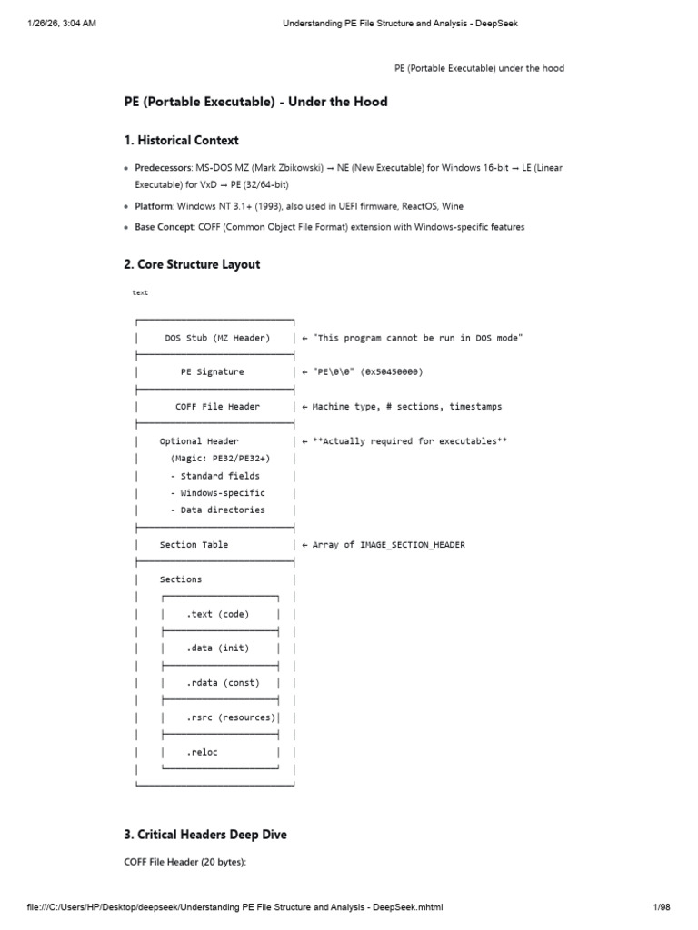 Understanding PE File Structure and Analysis | PDF | Computer Science ...