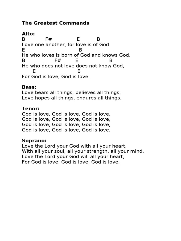 The Greatest Commands - Songs | PDF | Dream