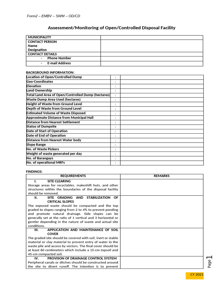 Form 2 Dumpsite | PDF | Waste | Landfill
