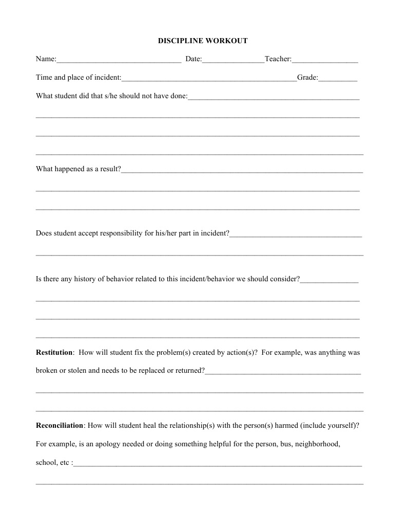 Discipline Student Workout | PDF | Career & Growth