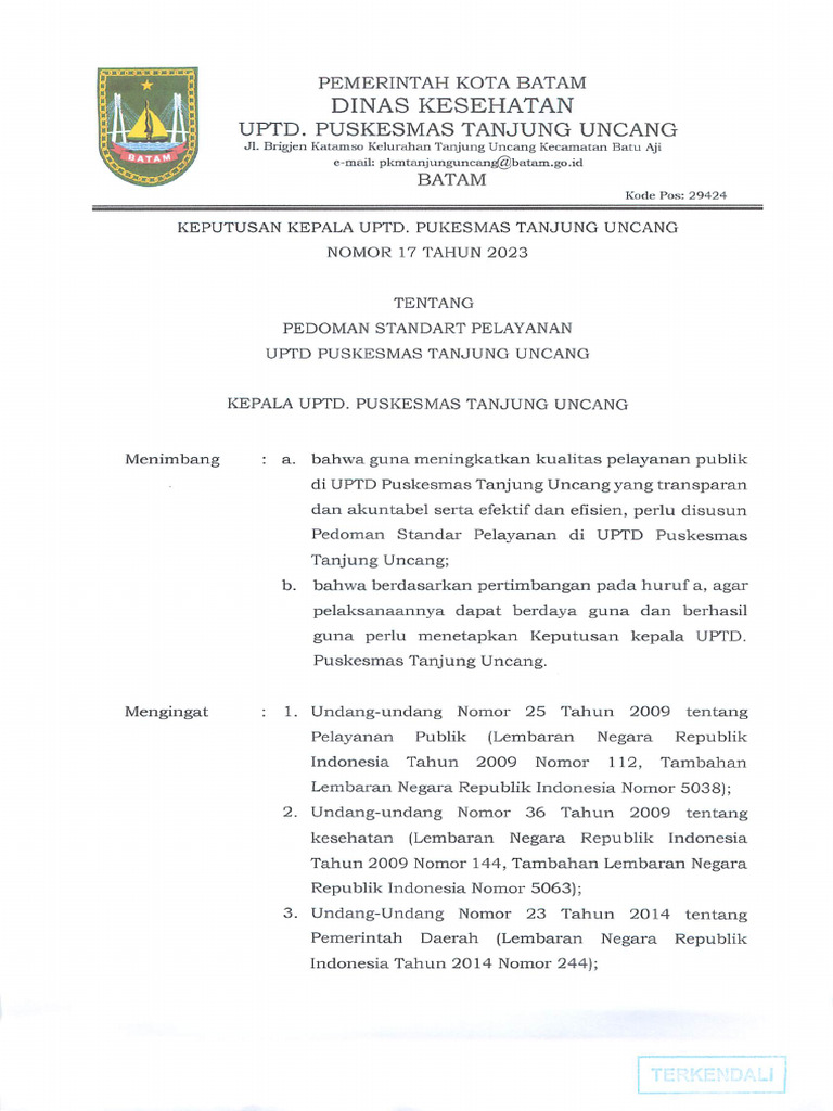 Contoh SK SP PKM | PDF