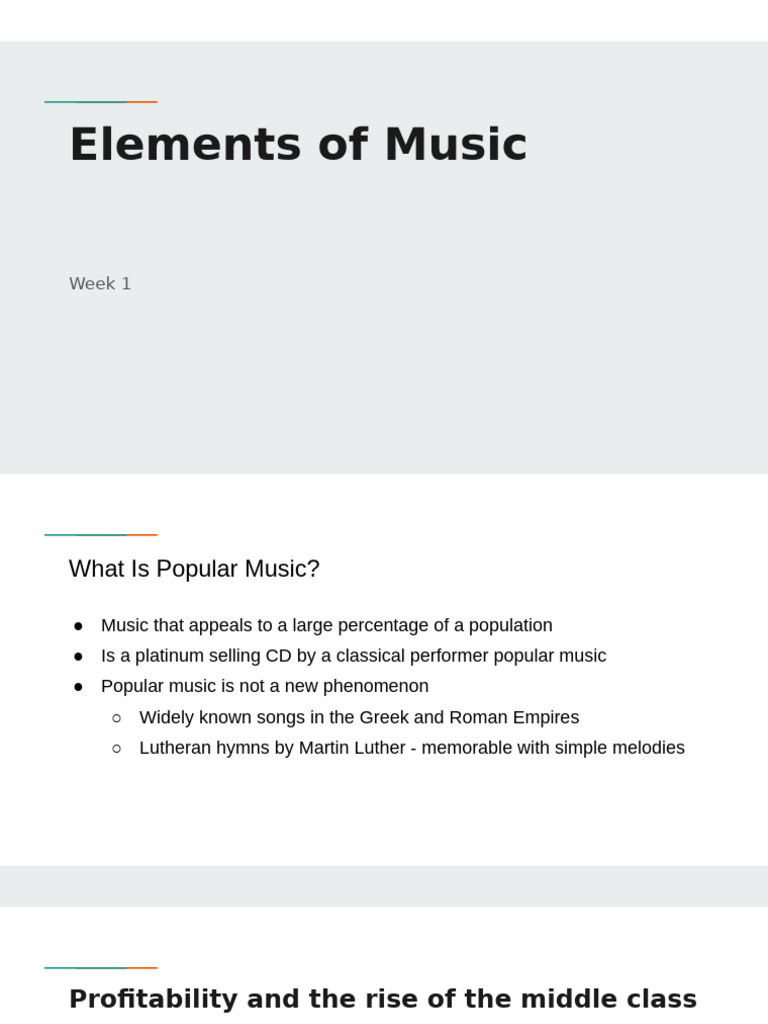 Elements of Music (Week 1) | PDF | Harmony | Musical Instruments