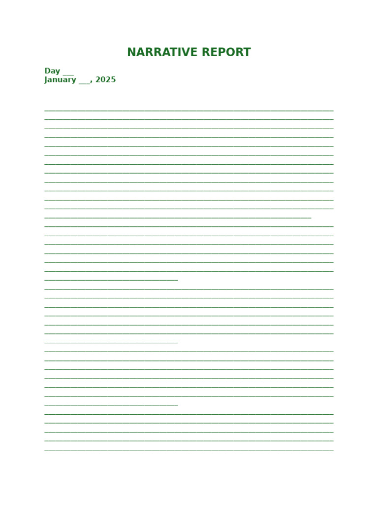 Narrative Report Template | PDF