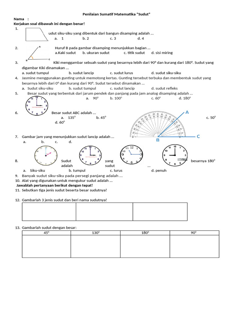 Penilaian Sumatif Matematika | PDF