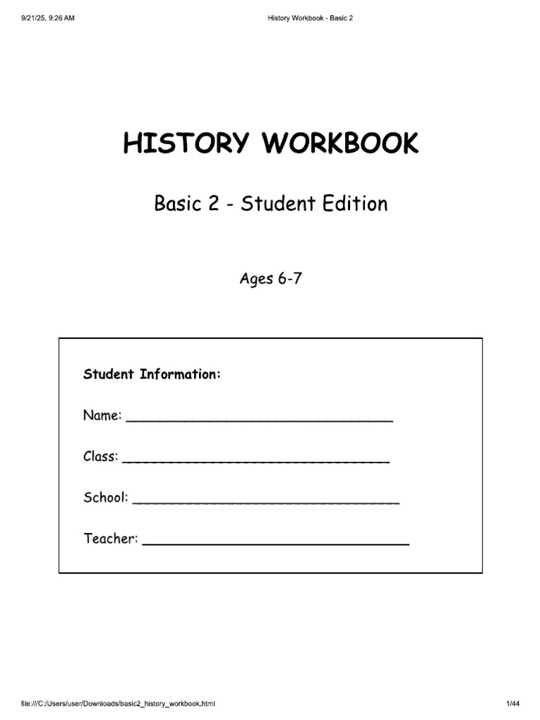 History B2 Workbook | PDF